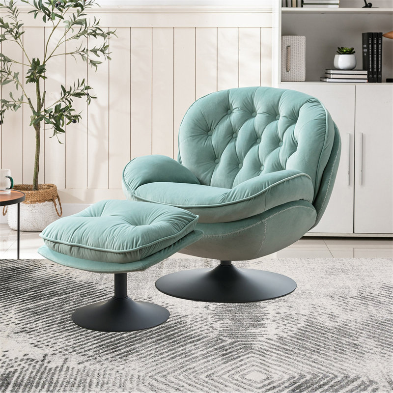 Grovelane Swivel Leisure Chair Lounge Chair With Ottoman Wayfair